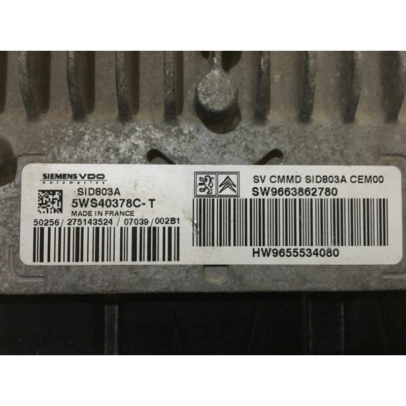 ENGINE ECU SIEMENS SID803A 5WS40378C-T PSA 9655534080