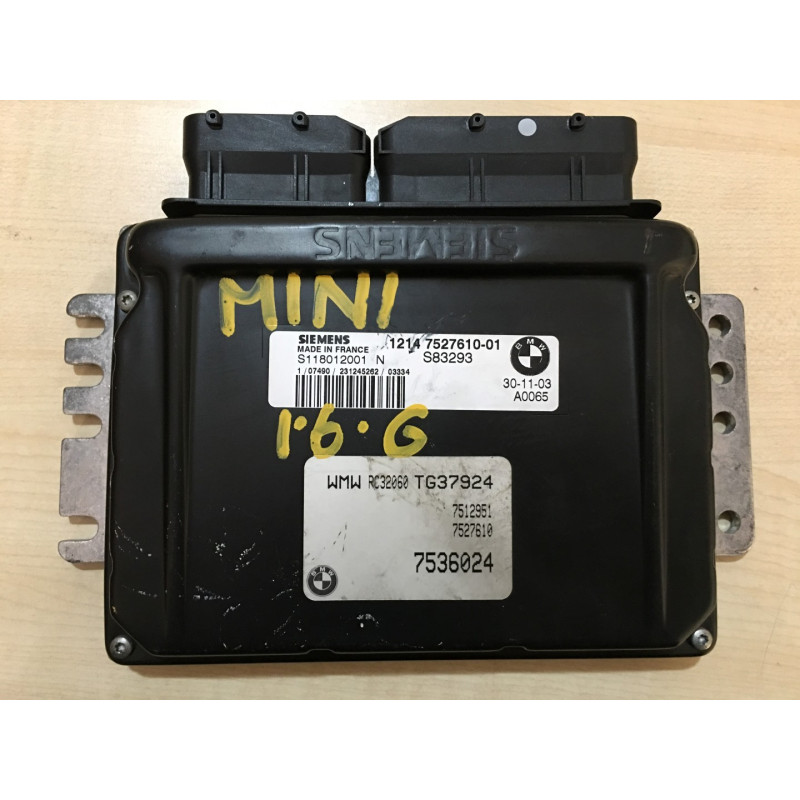 ECU SIEMENS EMS2 S118012001N MINI I (R50/R53) 1.6i 85KW 115CV ...