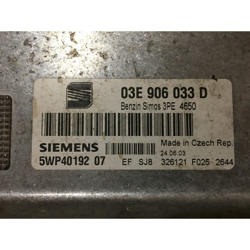 ECU MOTOR SIEMENS SIMOS 3PE 5WP4019207 VAG 03E906033D