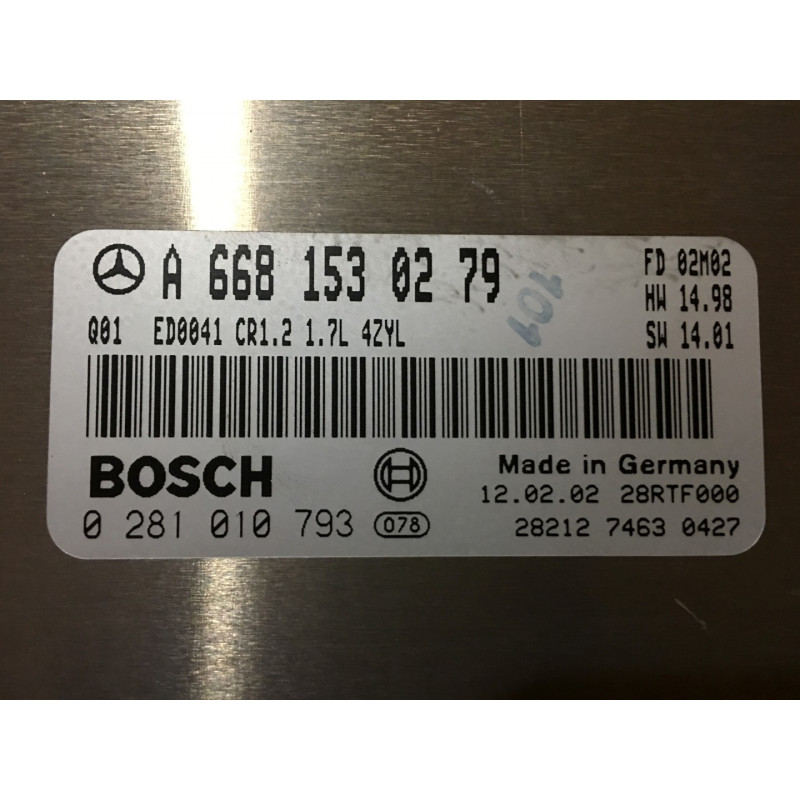 ECU BOSCH EDC15C0-5.14 0281010793 MERCEDES W168 A170 I 1.7 CDI 70KW ...