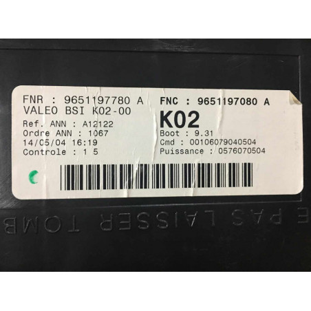 BSI K02-00 VALEO A12122 PSA 9651197080A 9651197780A