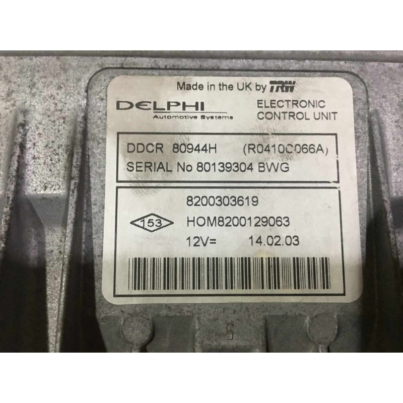 ECU MOTOR DELPHI DDCR R0410C066A RENAULT 8200303619 HOM8200129063 ...