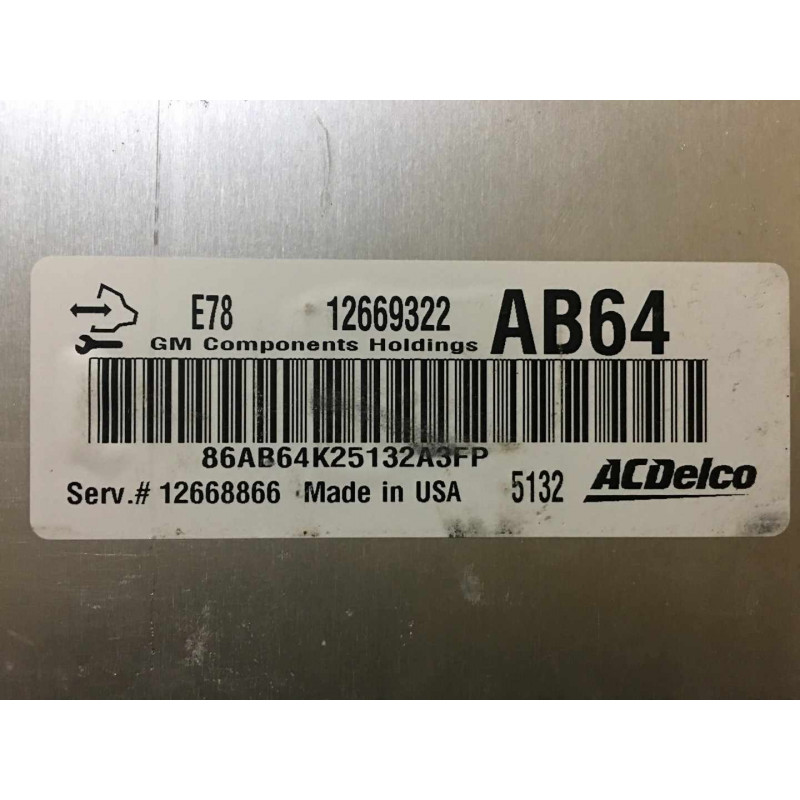 ENGINE ECU ACDELCO E78 OPEL 12669322 AB64