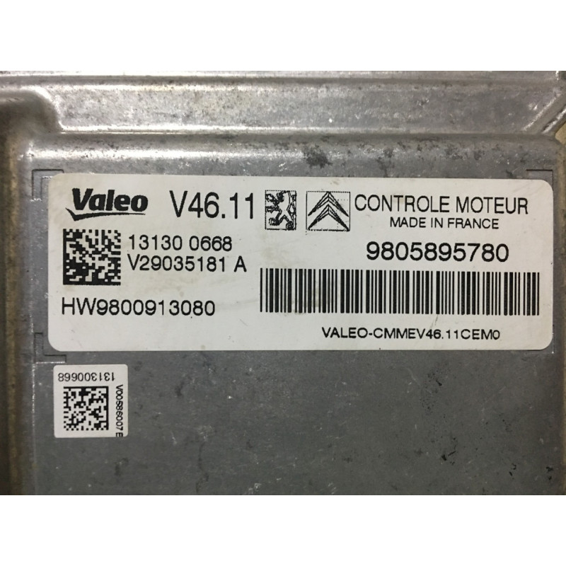 ENGINE ECU VALEO V46.11 V29035181A PSA HW 9800913080 9805895780