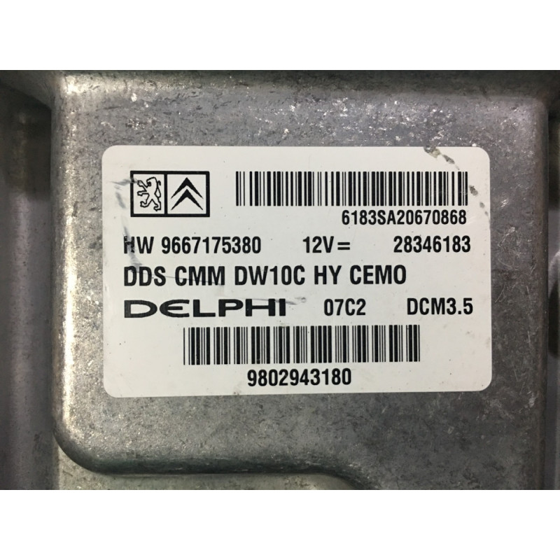 ECU MOTOR DELPHI DCM3.5 28346183 PSA 9667175380 9802943180