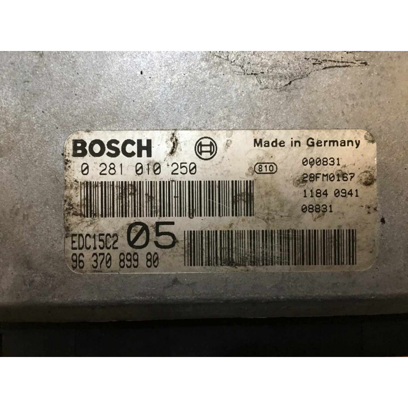 ECU BOSCH EDC15C2-6.1 0281010250 PEUGEOT 206 I 2.0 HDI 66KW 90CV RHY ...