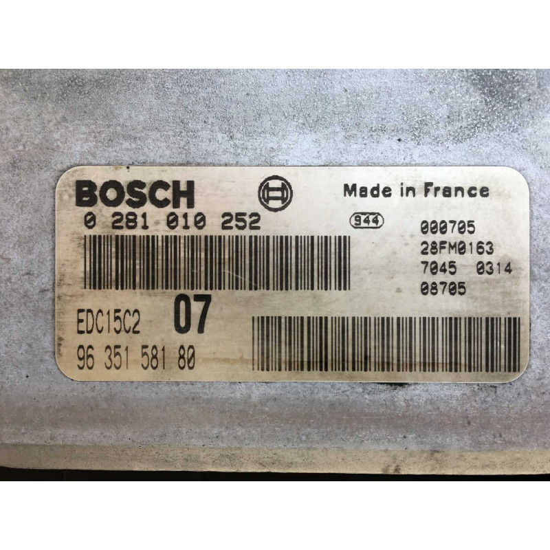 ECU BOSCH EDC15C2-6.1 0281010252 PEUGEOT 406 I 2.0 HDI 66KW 90HP RHY ...