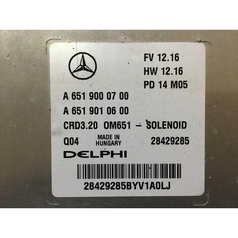 ECU MOTOR DELPHI CRD3.20 28429285 MERCEDES A6519000700 A6519010600