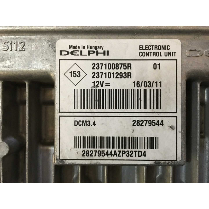 ENGINE ECU DELPHI DCM3.4 28279544 RENAULT 237100875R 237101293R