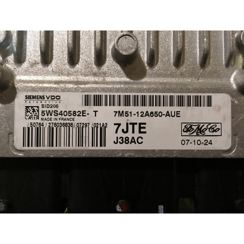 ECU MOTOR SIEMENS SID206 5WS40582E-T FORD 7M51-12A650-AUE 7JTE