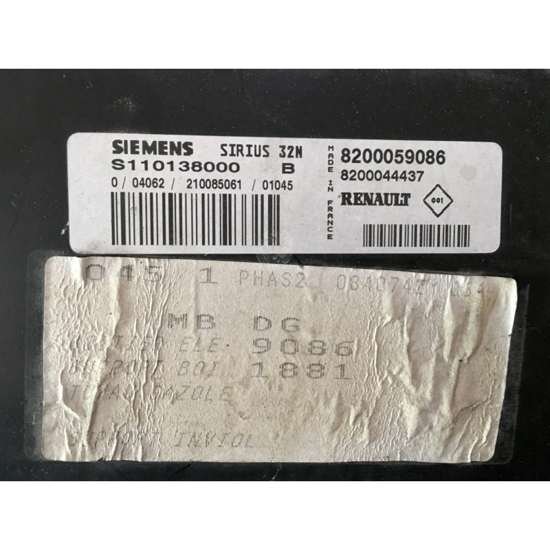 ECU SIEMENS SIRIUS 32N S110138000B RENAULT MEGANE I 1.6i 8200059086 ...