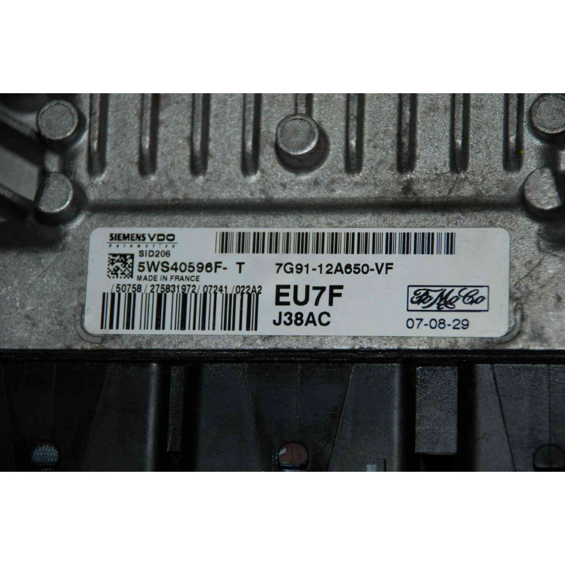 ECU MOTOR SIEMENS VDO SID206 5WS40596F-T FORD 7G91-12A650-VF