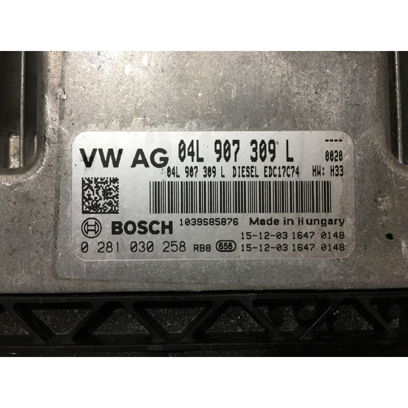 ENGINE ECU BOSCH EDC17C74-3.1 0281030258 AUDI A4 2.0 TDI 04L907309L ...