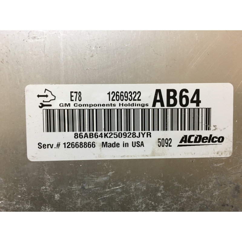 ENGINE ECU ACDELCO E78 OPEL 12669322 AB64