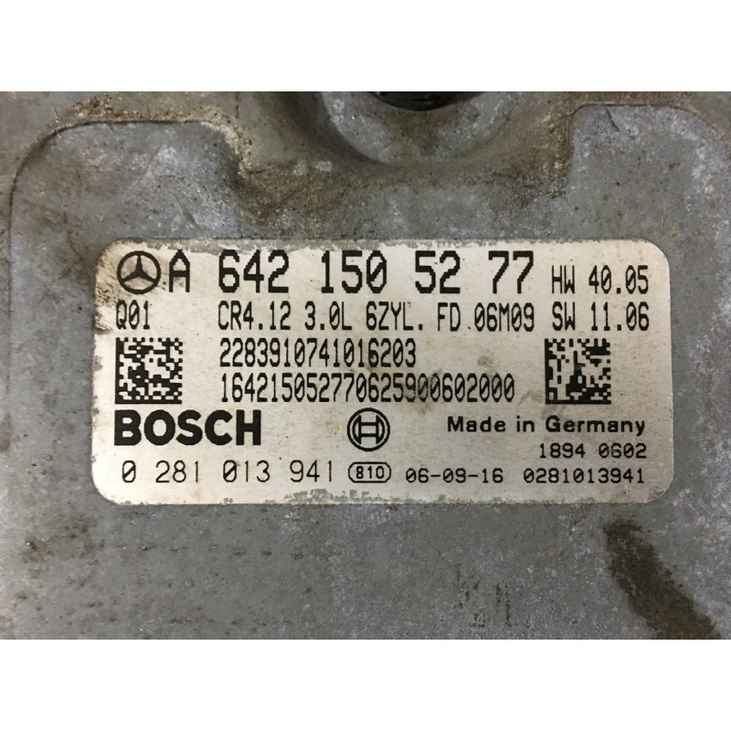 ECU MOTOR BOSCH EDC16CP31-8.12 0281013941 MERCEDES A6421505277