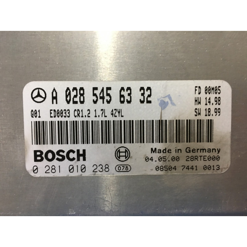 ECU BOSCH EDC15C0-5.14 0281010238 MERCEDES W168 A160 I 1.7 CDI 44KW ...