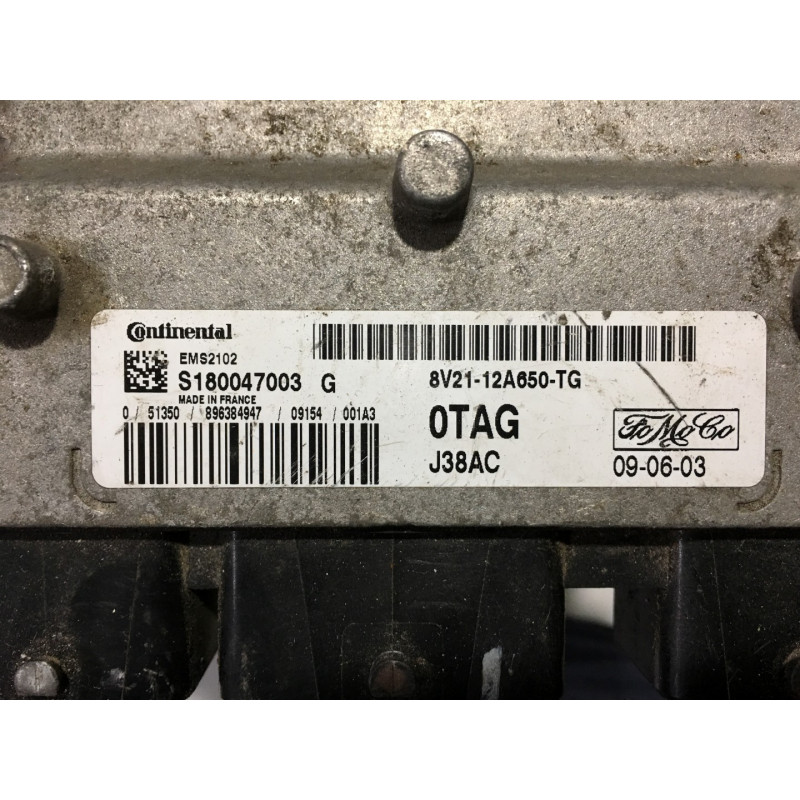 ECU MOTOR CONTINENTAL EMS2102 S180047003G FORD 8V21-12A650-TG 0TAG