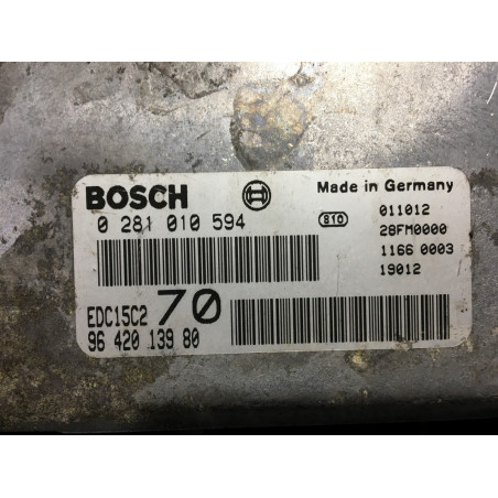 ECU BOSCH EDC15C2-11.1 0281010594 PEUGEOT 206 I 2.0 HDI 66KW 90CV RHY 9642013980 / SW 1037353648 ...