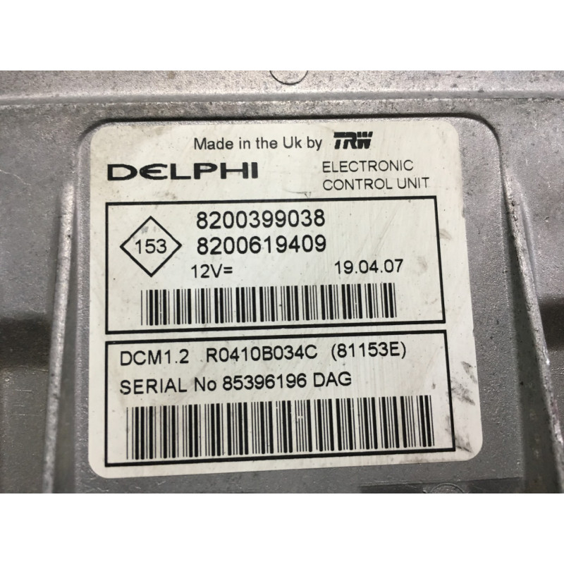 ECU DELPHI DCM1.2 R0410B034C RENAULT 8200399038 8200619409 - VIRGIN
