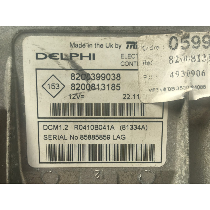 ECU MOTOR DELPHI DCM1.2 R0410B041A RENAULT 8200399038 8200813185