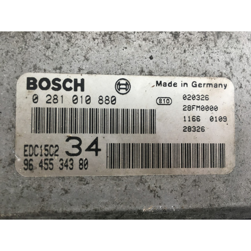 ECU BOSCH EDC15C2-10.1 0281010880 PEUGEOT 607 I (Z8) 2.2 HDI 98KW 133CV ...