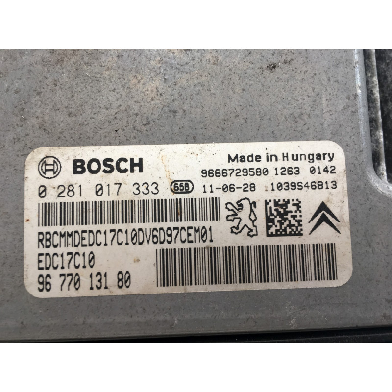 ECU MOTOR BOSCH EDC17C10-5.10 0281017333 CITROEN C3 PICASSO 1.6 HDI ...