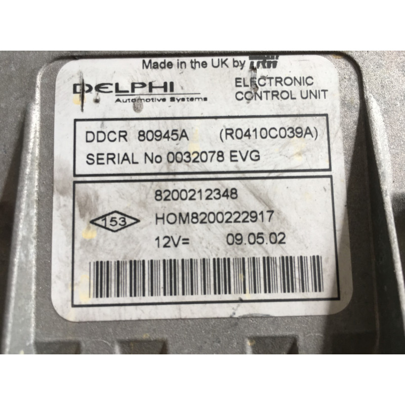 ENGINE ECU DELPHI DDCR R0410B020A RENAULT 8200259832 8200308212