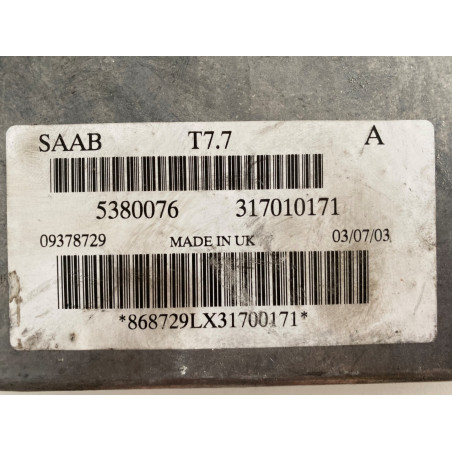 ECU DELPHI TRIONIC 7.7 09378729 SAAB 9-5 2.0i T 110KW 150CV L4 16V ...