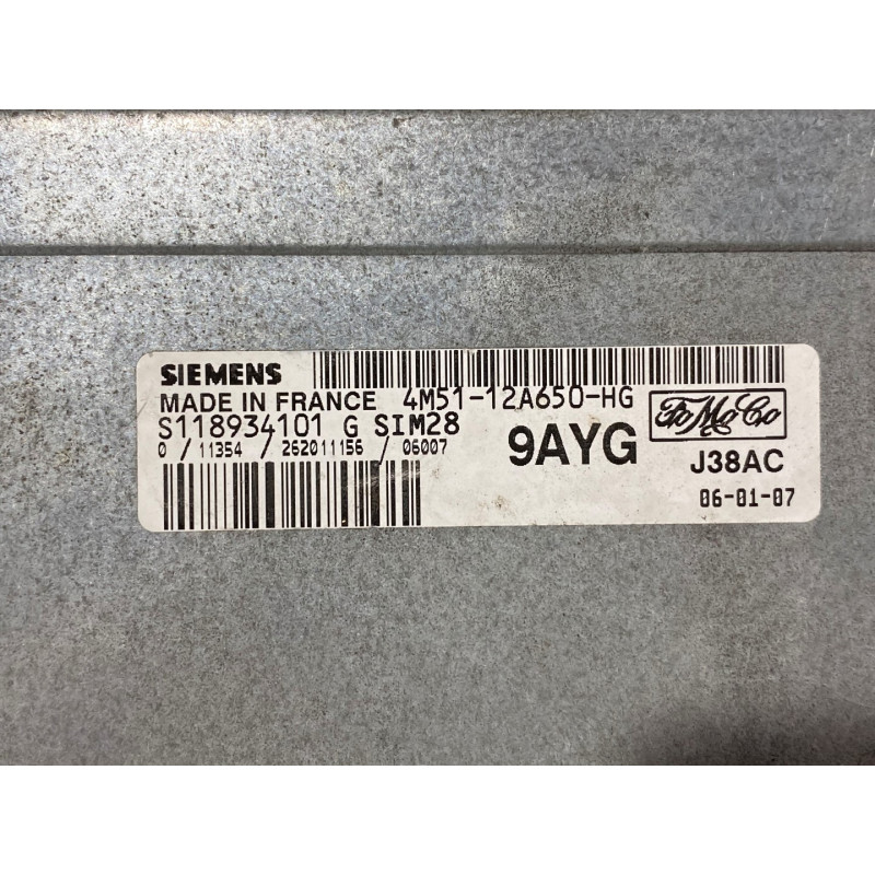 ECU MOTOR SIEMENS SIM28 S118934101G FORD 4M51-12A650-HG 9AYG
