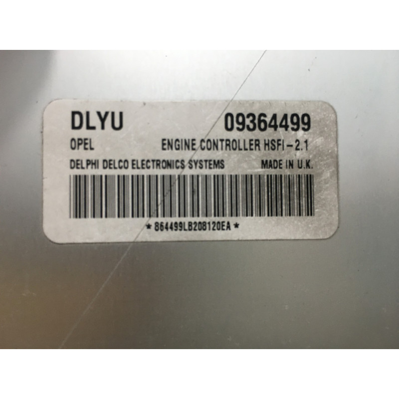 ECU MOTOR DELPHI DELCO HSFI-2.1 OPEL 09364499 DLYU