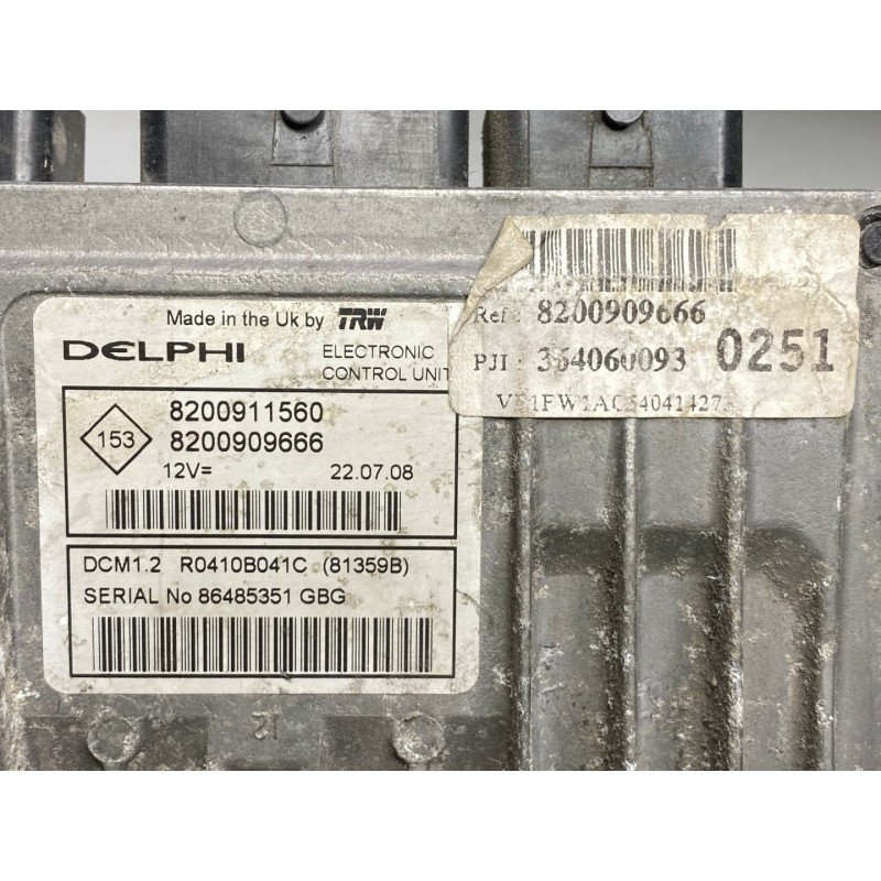 ENGINE ECU DELPHI DCM1.2 R0410B041C RENAULT 8200911560 8200909666