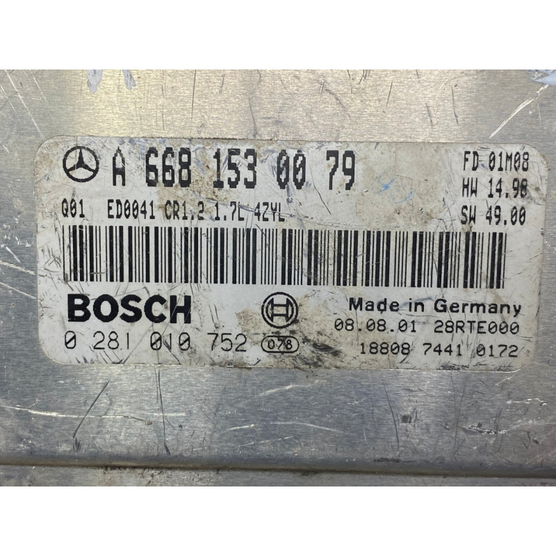 ECU MOTOR BOSCH EDC15C0-5.14 0281010752 MERCEDES A6681530079