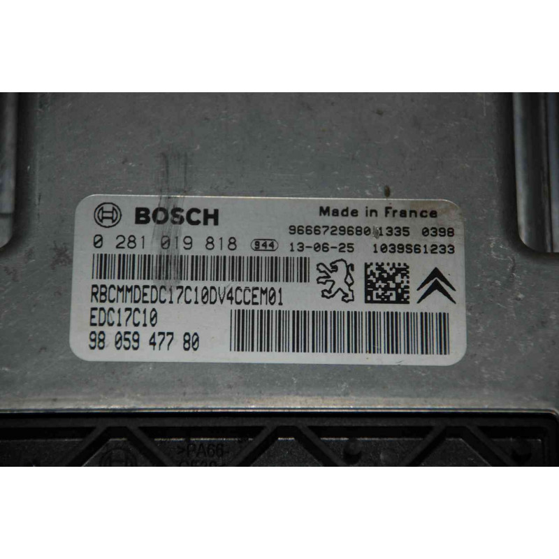ENGINE ECU BOSCH EDC17C10 0281019818 PSA 9605947780