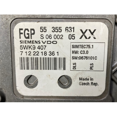 ENGINE ECU SIEMENS VDO SIMTEC 75.1 5WK9407 OPEL 55355631