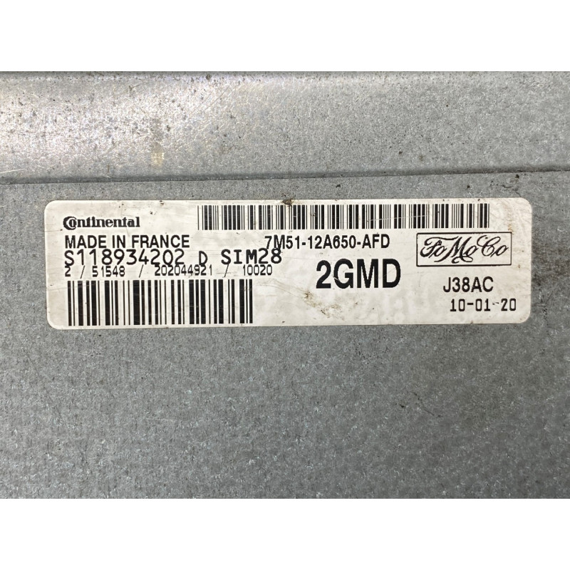 ENGINE ECU SIEMENS SIM28 S118934202D FORD 7M51-12A650-AFD 2GMD