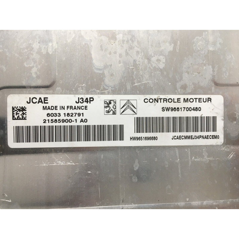ECU MOTOR JOHNSON CONTROLS J34P 21585900-1A0 PSA HW 9651696680 SW ...