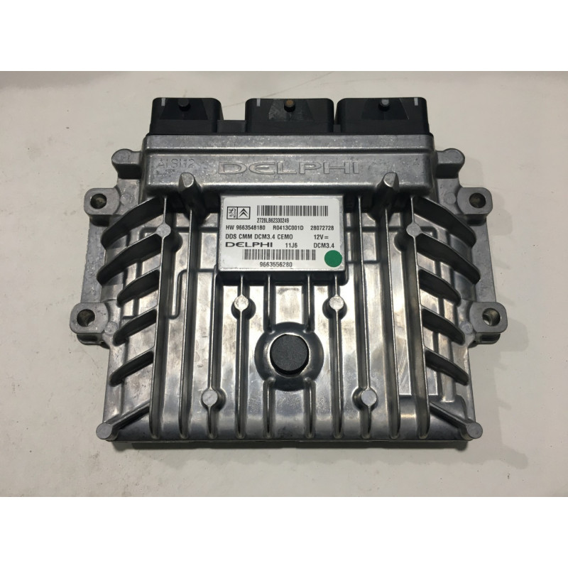 ENGINE ECU DELPHI DCM3.4 R0413C001D PSA HW 9663548180 SW 9663556280
