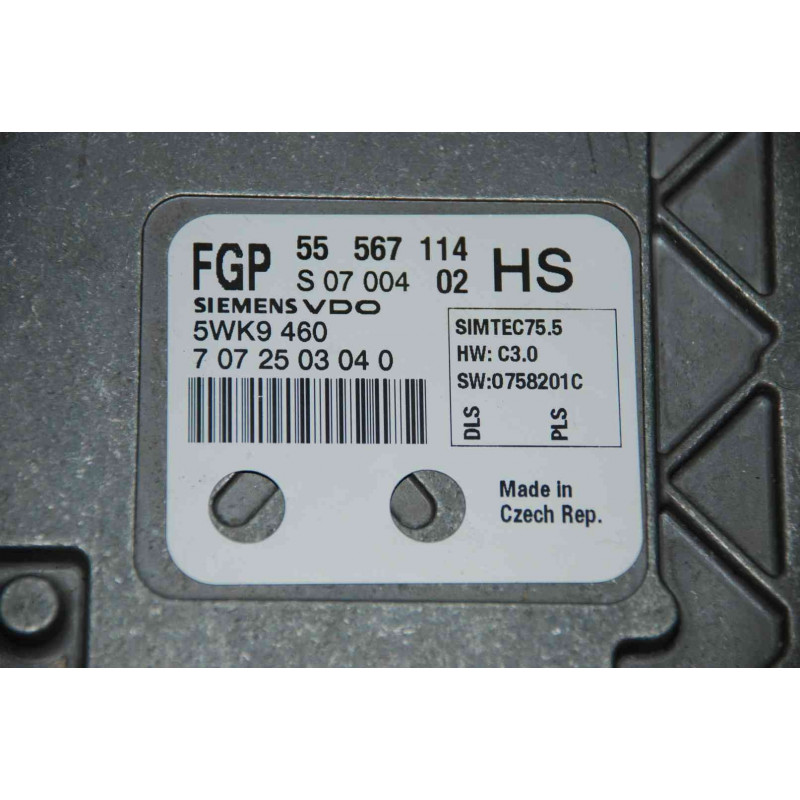 ECU MOTOR SIEMENS VDO SIMTEC 75.5 5WK9460 OPEL 55567114