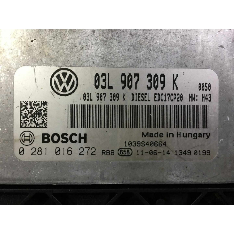ENGINE ECU BOSCH EDC17CP20-2.7 0281016272 VOLKSWAGEN T5 03L907309K ...