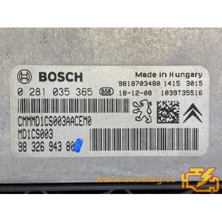 ECU BOSCH MD1CS003 0281035365 PEUGEOT 208 I 1.5 HDI 75KW 102HP ...