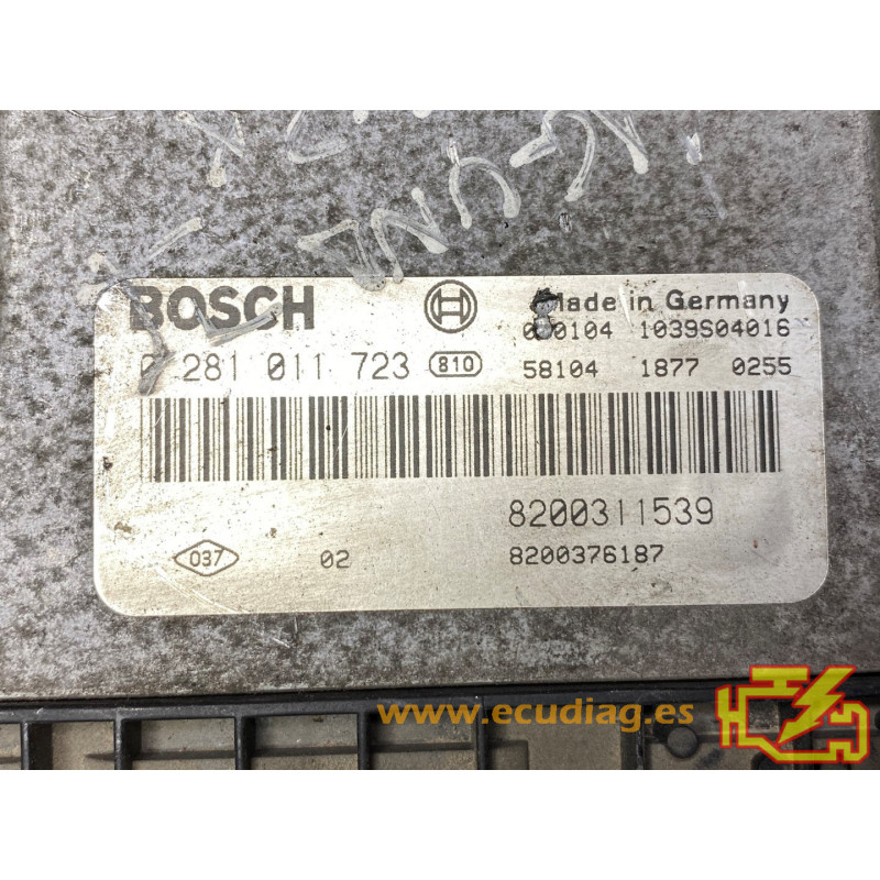 ECU BOSCH EDC15C13-6.1 0281011723 RENAULT LAGUNA II 1.9 DCI 120CV ...