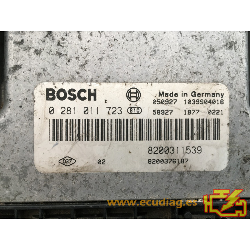 ECU BOSCH EDC15C13-6.1 0281011723 RENAULT ESPACE IV 1.9 DCI 120CV ...