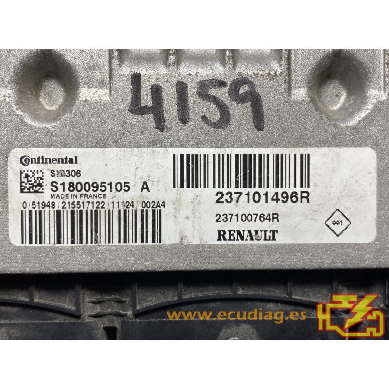 ECU CONTINENTAL SID306 S180095105A DACIA DUSTER I 1.5 DCI 110CV ...