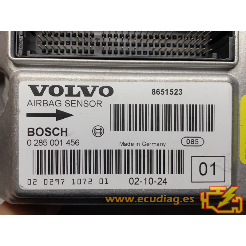 AIRBAG ECU BOSCH 0285001456 VOLVO 8651523 - REVISED WITHOUT CRASH