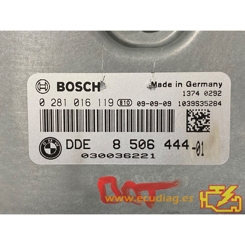 ECU BOSCH EDC17CP09-5.31 0281016119 BMW E91 330D 3.0D 180KW 245CV 8506444 SW 1037504248 8517299