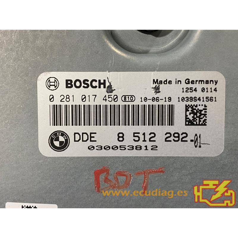 ECU BOSCH EDC17C41-4.11 0281017450 BMW E91 318D V 2.0D 105KW 143CV ...