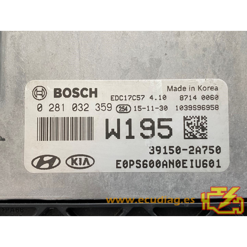 ENGINE ECU BOSCH EDC17C57-4.10 0281032359 KIA SOUL II 1.6 CRDI 39150 ...