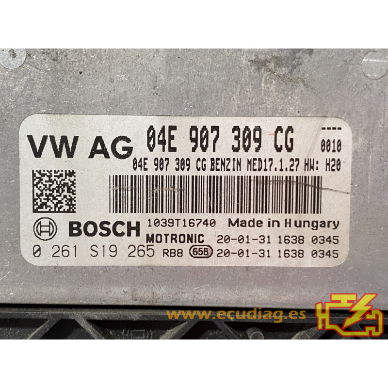 ENGINE ECU BOSCH MED17.1.27 0261S19265 VW PASSAT V (3C) 1.4 TSI 156HP ...