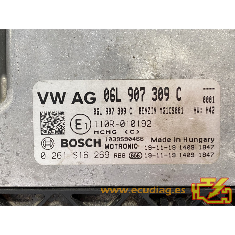 ECU MOTOR BOSCH MG1CS001 0261S16269 VAG 06L907309C / SW 8W0907115P 0004 ...