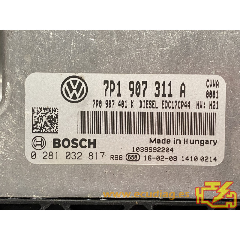ECU MOTOR BOSCH EDC17CP44-3.2 0281032817 VOLKSWAGEN TOUAREG II (7P) 3.0 ...